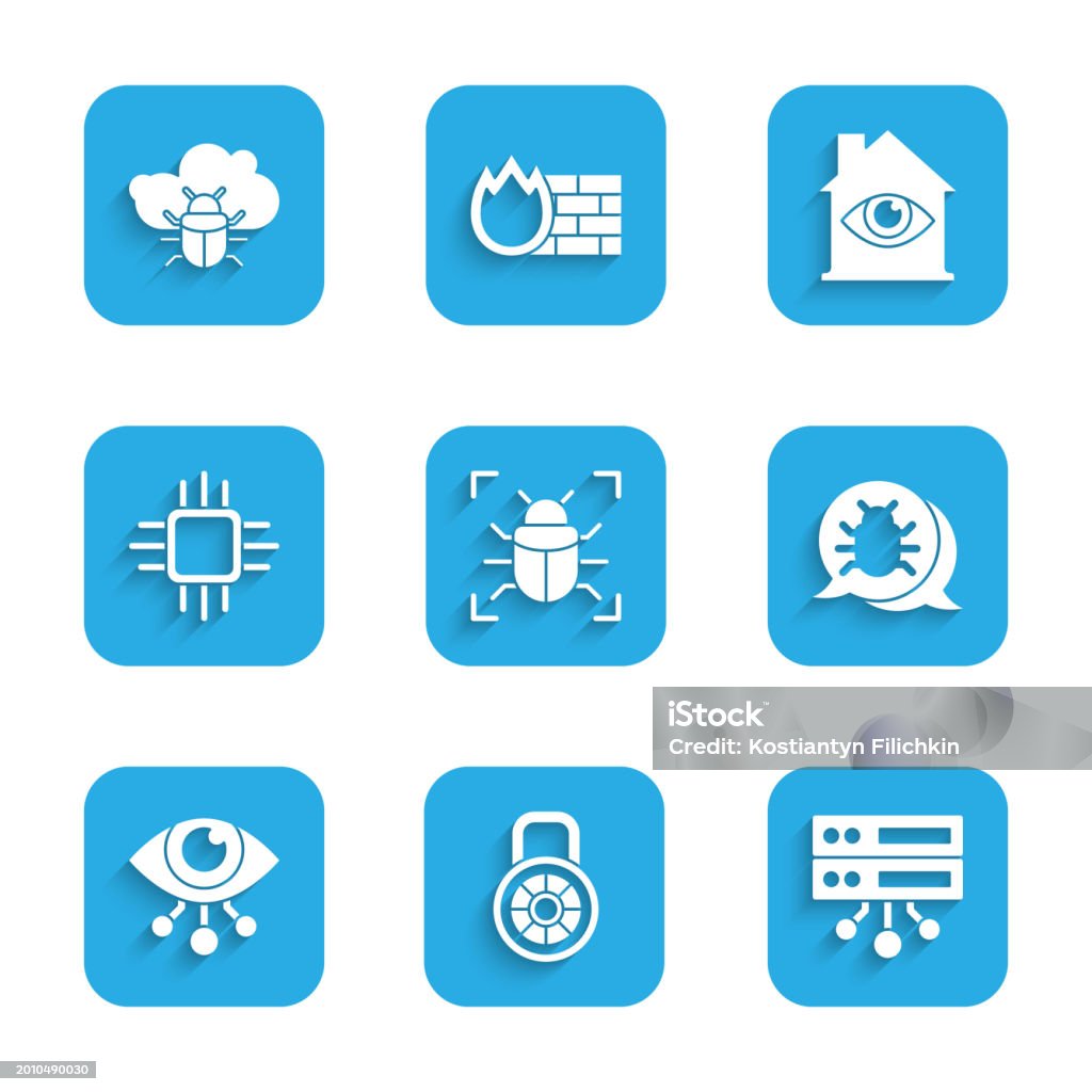 Set System Bug Safe Combination Lock Server Data Web Hosting Eye Scan Processor With