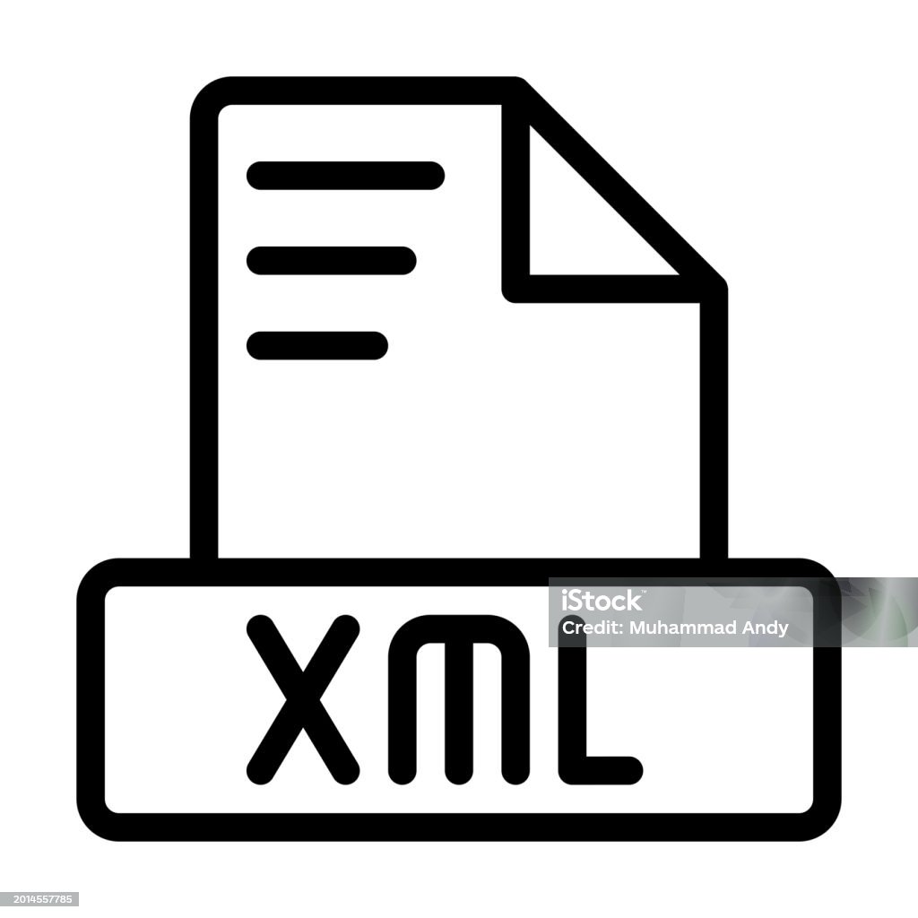 Xml File Icon Outline File Extension Icons File Format Symbols Vector