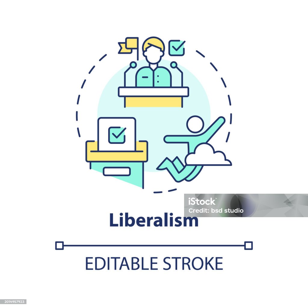 Liberalism Ideology Multi Color Concept Icon Stock Illustration ... Liberalism Ideology Multi Color Concept Icon Stock Illustration ...