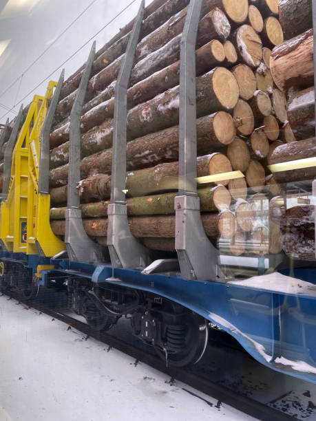 Free Stock Photo of Train Car Loaded With Logs on Railroad Tracks ...