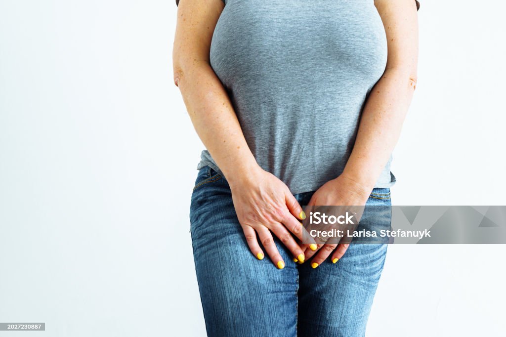 Gynecologic Problems Urinary Incontinence Female Health Woman Holds