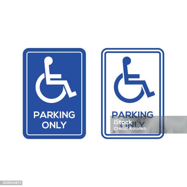 Disabled Hadicap Parking Only Sign Special Accessible Traffic Vector ... Disabled Hadicap Parking Only Sign Special Accessible Traffic Vector ...