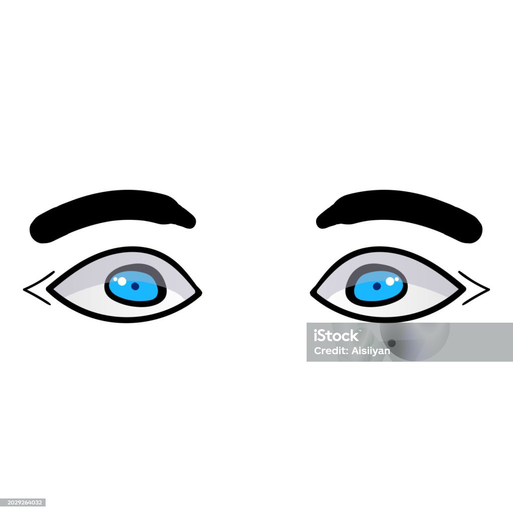 Man Blue Eyes Comic Isolated On White Background Hand Drawn Open Eyes Stock Illustration