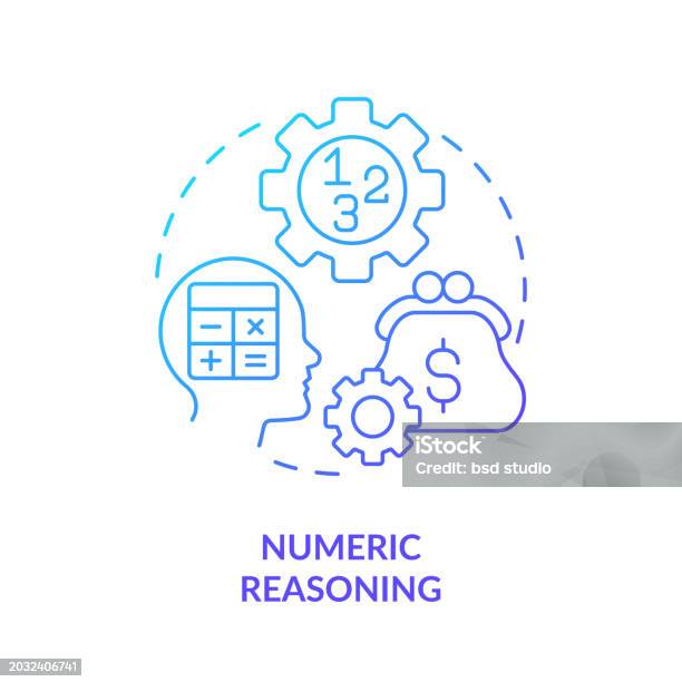 Numeric Reasoning Blue Gradient Concept Icon Stock Illustration ... Numeric Reasoning Blue Gradient Concept Icon Stock Illustration ...