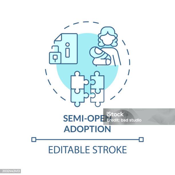 Semi Open Adoption Soft Blue Concept Icon Stock Illustration - Download ... Semi Open Adoption Soft Blue Concept Icon Stock Illustration - Download ...