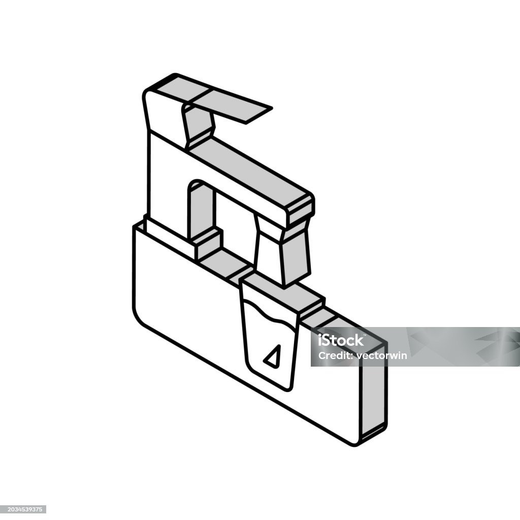 Robinet Dans Lillustration Vectorielle Dicône Isométrique De Leau De