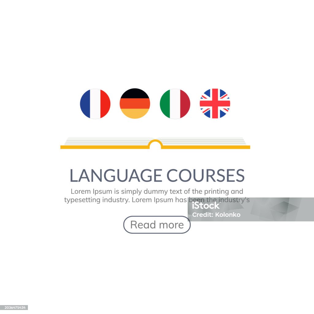 Language Learn Vector Banner Design Language Course English Different ... Language Learn Vector Banner Design Language Course English Different ...