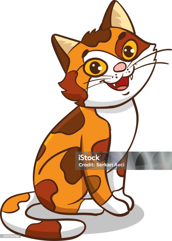 Cute Cat Flat Vector Design Stock Illustration Download Image Now