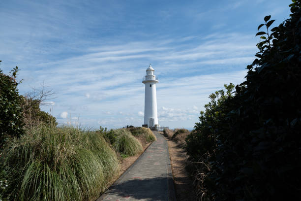 Free Stock Photo of Lighthouse at the end of a long curved stone ...