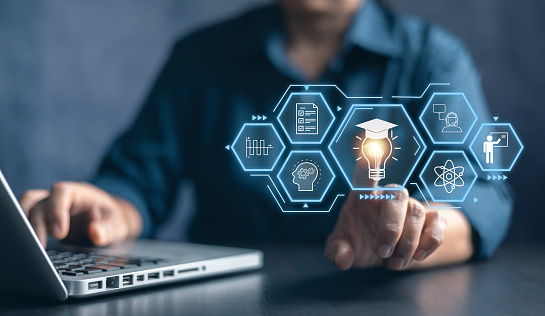 E Learning Technology Concept Ai And Machine Learning Enhance ... E Learning Technology Concept Ai And Machine Learning Enhance ...