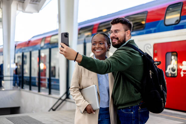 Free Stock Photo of Man taking a photo on train tracks | Download Free ...