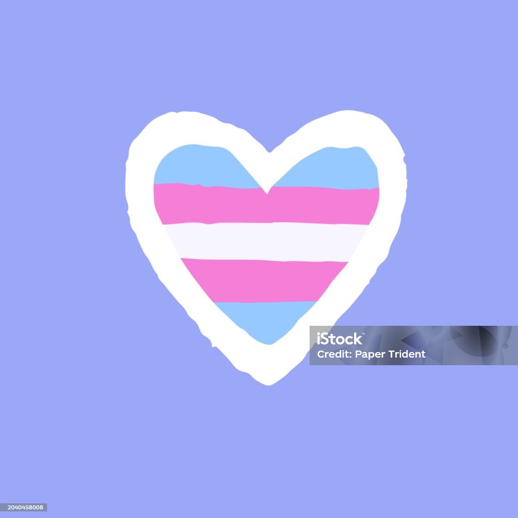 Bendera Kebanggaan Transgender Dalam Bentuk Hati Simbol Cinta Lgbt
