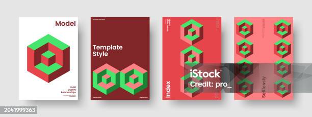 Tata Letak Flyer Terisolasi Template Brosur Geometris Desain Poster