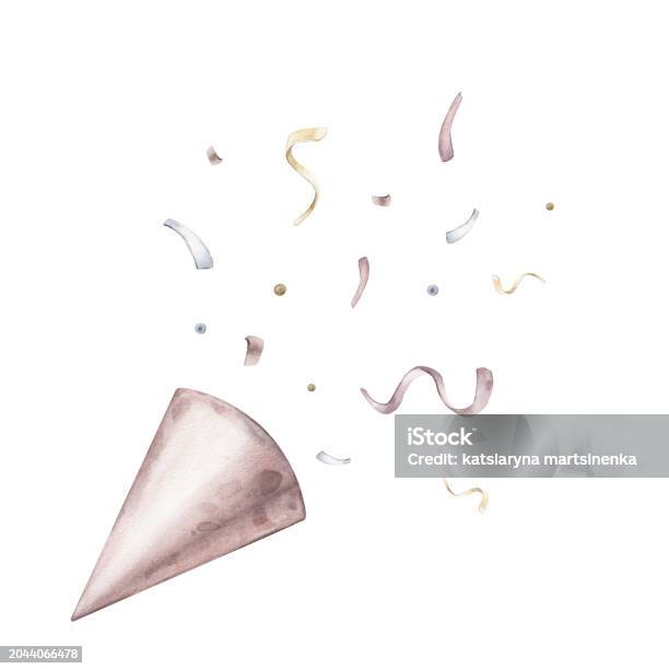 Ilustración de Popper Rosa De Fiesta Dibujado A Mano En Acuarela Y ... Ilustración de Popper Rosa De Fiesta Dibujado A Mano En Acuarela Y ...