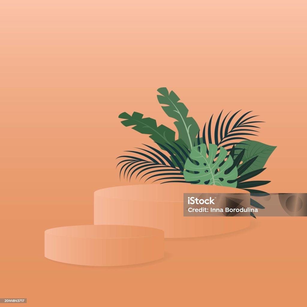 Abstract Background In Trendy Color 2024 Apricot Crush With Tropical