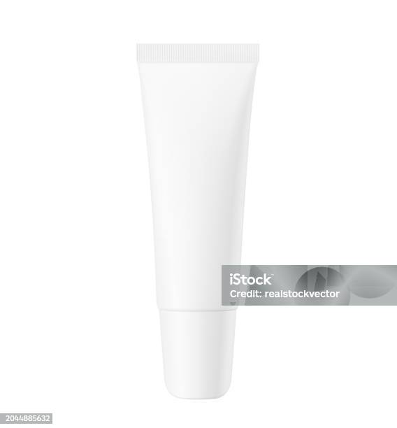 Blank Plastic Tube Mockup For Lip Balm With Cap Vecteurs Libres De