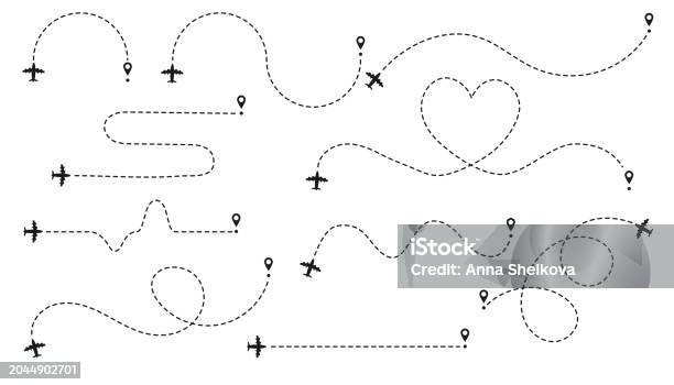 Aircraft Routes Dotted Lines Stock Illustration - Download Image Now ... Aircraft Routes Dotted Lines Stock Illustration - Download Image Now ...