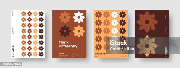 Template Poster Terisolasi Desain Brosur Modern Tata Letak Presentasi
