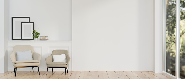 Desain Interior Ruang Tamu Kontemporer Menampilkan Kursi Berlengan Dan ... Desain Interior Ruang Tamu Kontemporer Menampilkan Kursi Berlengan Dan ...