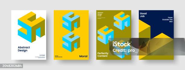 Desain Sampul Buku Terisolasi Tata Letak Brosur Geometris Template