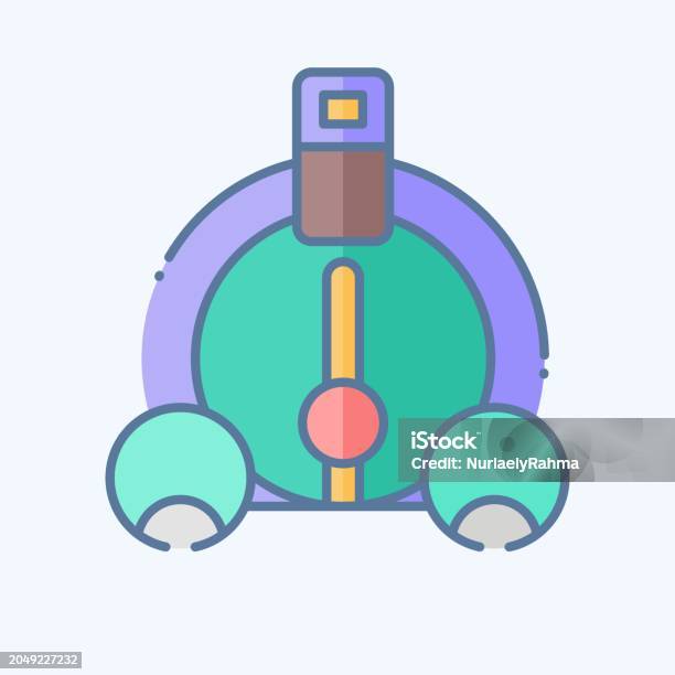 Ikon Pengukur Bahan Bakar Terkait Dengan Simbol Garasi Gaya Doodle