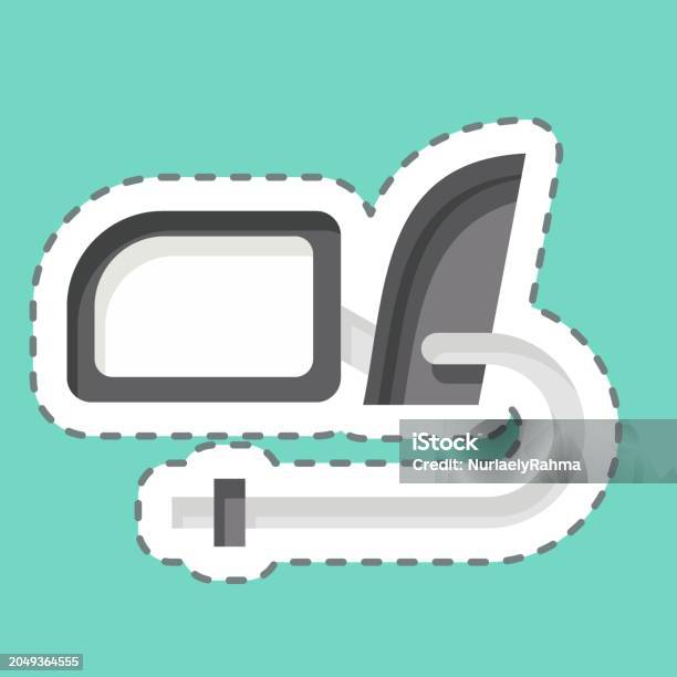 Garis Stiker Memotong Wing Mirror Terkait Dengan Simbol Garasi Desain