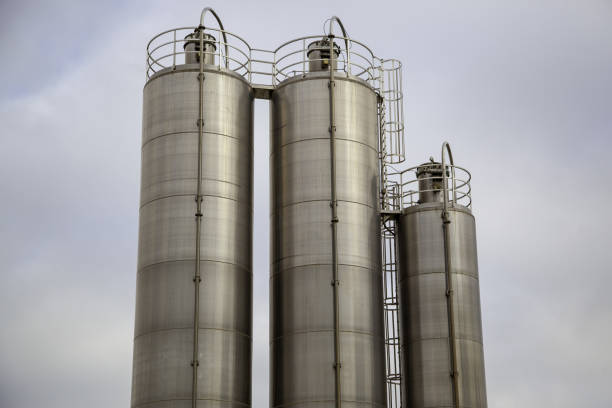 Free picture: Three big silo concrete towers