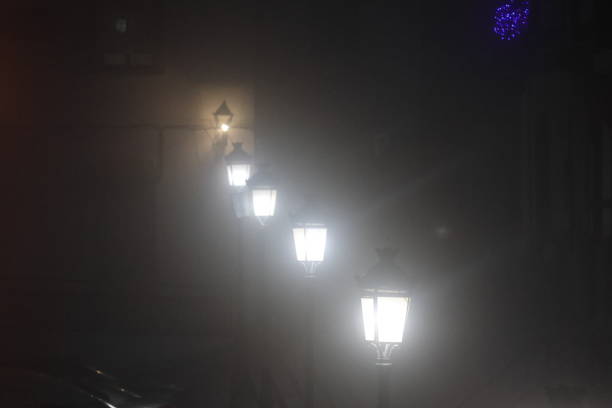 Free Stock Photo of Foggy City Street at Night With Street Lights ...