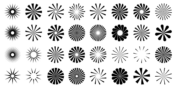 Sunburst Element Radial Stripes Background Sunburst Icon Collection