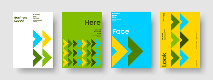 Template Sampul Buku Abstrak Desain Flyer Geometris Tata Letak Poster
