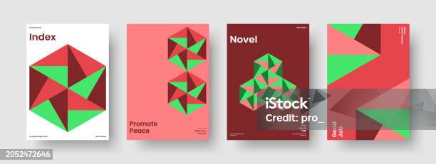 Template Presentasi Bisnis Abstrak Tata Letak Poster Geometris Desain
