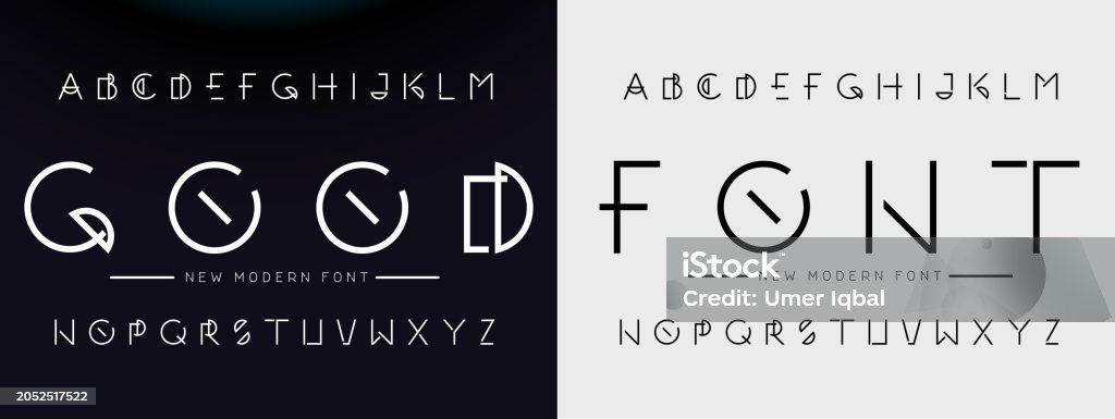 Ilustración de Vector Minimal Font Modern Futuristic Design Creative ... Ilustración de Vector Minimal Font Modern Futuristic Design Creative ...