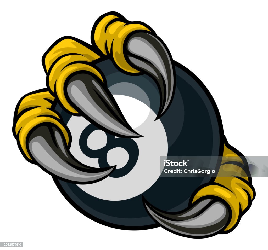 Pool Billiards Ball Monster Hand Claws Talons Stock Illustration Download Image Now Anger