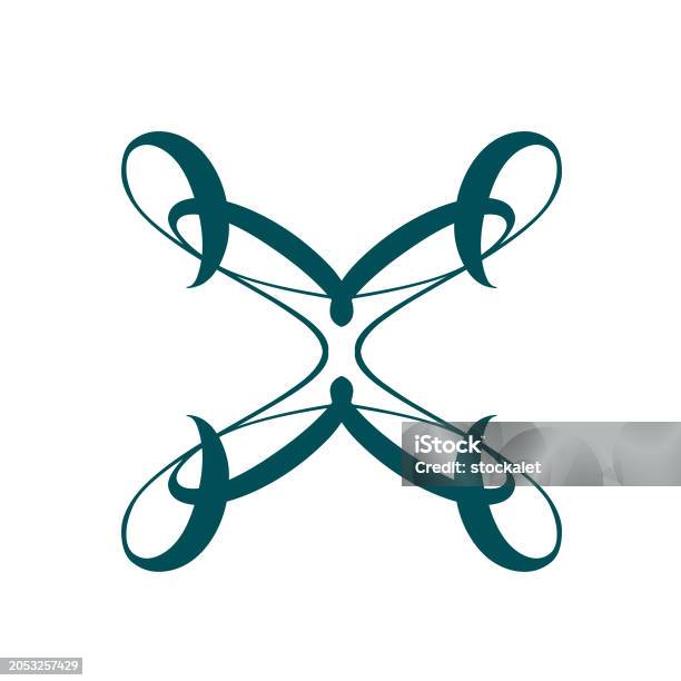 Logo De La Lettre X Lignes Ondulées Icône De Signature De Police