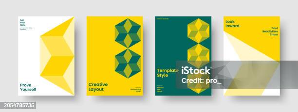 Tata Letak Sampul Buku Geometris Desain Poster Kreatif Template Brosur