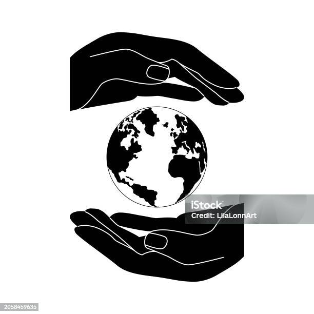 Hands Holding Earth Globe Poster Banner Save The Planet Protect The