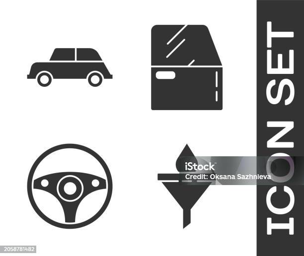 Setel Corong Atau Filter Dan Tetesan Oli Motor Mobil Roda Kemudi Dan