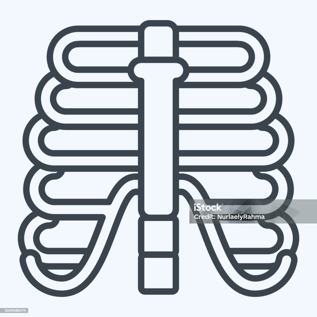 Icône Thorax Lié Au Symbole De Lorgane Humain Style De Ligne Conception