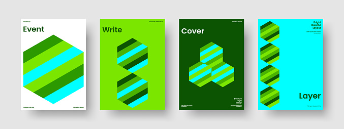 Tata Letak Poster Geometris Template Sampul Buku Modern Desain Brosur