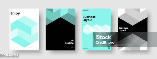 Tata Letak Brosur Kreatif Desain Poster Terisolasi Template Sampul Buku