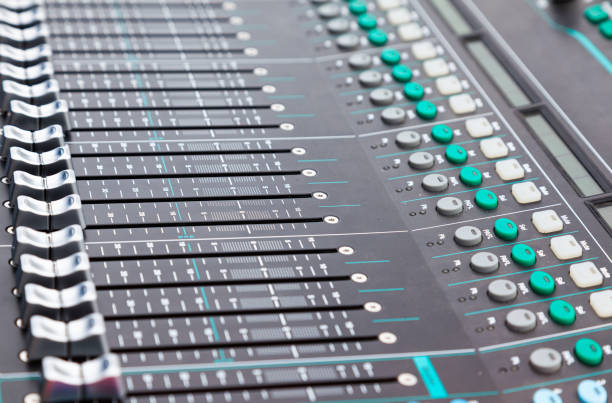 Free Stock Photo of Close-up of an audio mixer with detailed controls ...