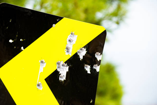 Free picture: A scratched traffic sign, a close-up of damaged stop sign