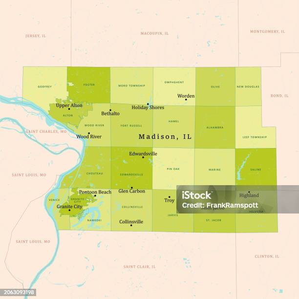 Il Madison County Vector Map Green Stock Illustration - Download Image ... Il Madison County Vector Map Green Stock Illustration - Download Image ...