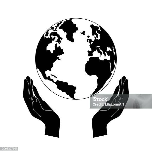 Hands Holding Earth Globe Poster Banner Save The Planet Protect The