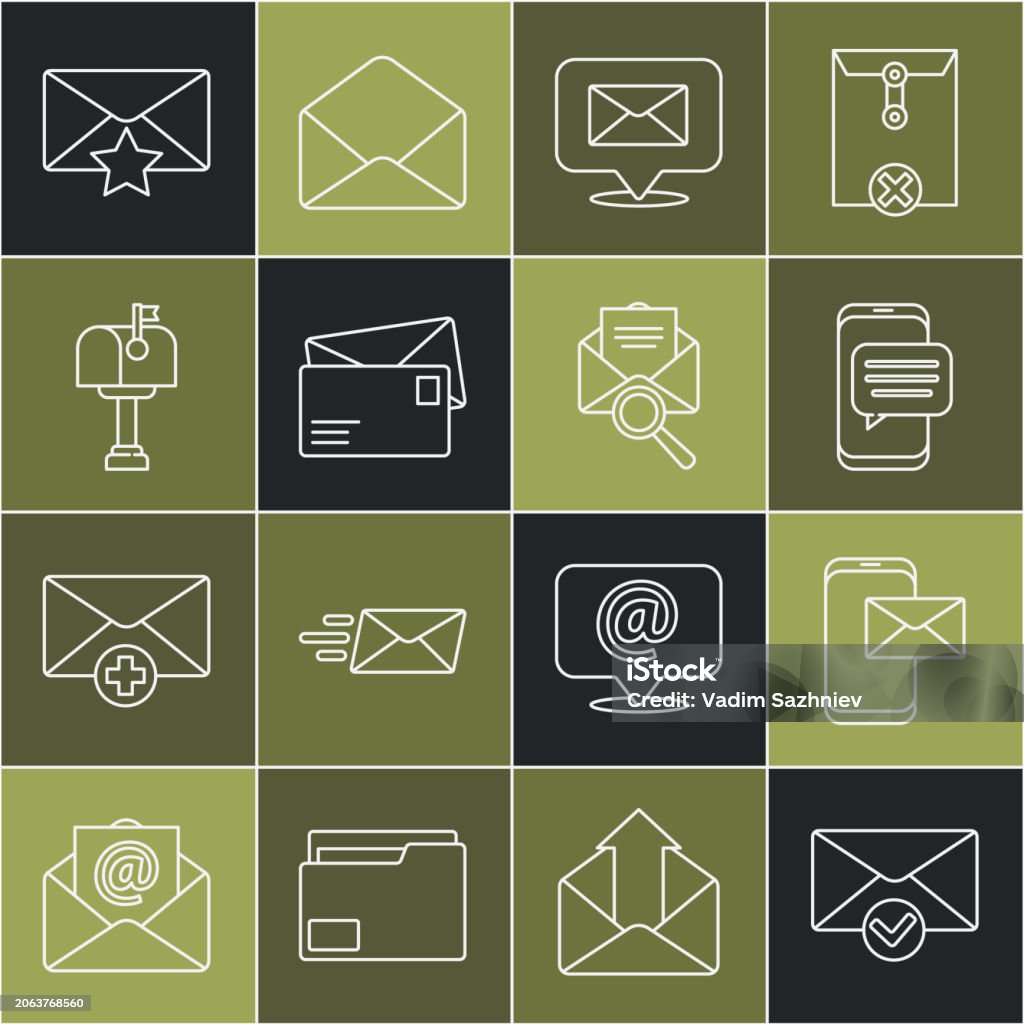 Set Line Envelope And Check Mark Mobile Envelope Chat Messages ... Set Line Envelope And Check Mark Mobile Envelope Chat Messages ...
