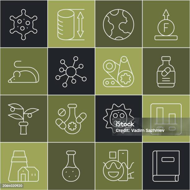 Set Garis Buku Sains Infografis Grafik Grafik Botol Obat Dan Pil Globe