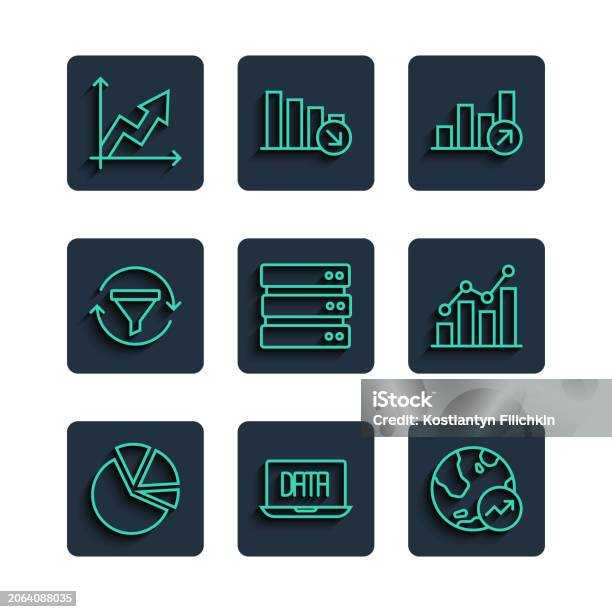 Atur Garis Infografis Diagram Lingkaran Analisis Data Pertumbuhan