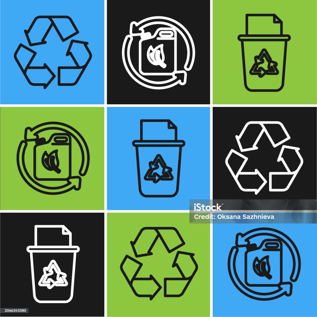 Atur Garis Simbol Daur Ulang Recycle Bin Dengan Simbol Daur Ulang Dan ... Atur Garis Simbol Daur Ulang Recycle Bin Dengan Simbol Daur Ulang Dan ...