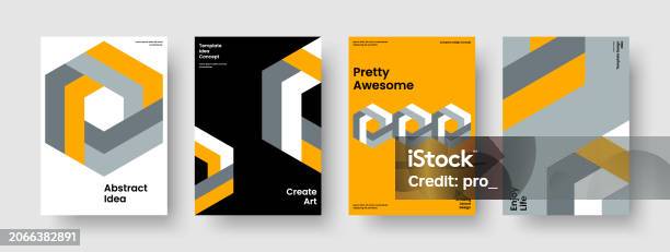 Tata Letak Laporan Geometris Template Flyer Terisolasi Desain Brosur