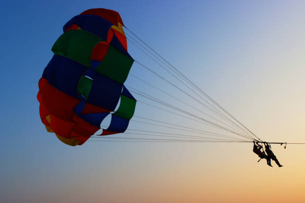 Free Stock Photo of Two people with parachutes in the air | Download ...